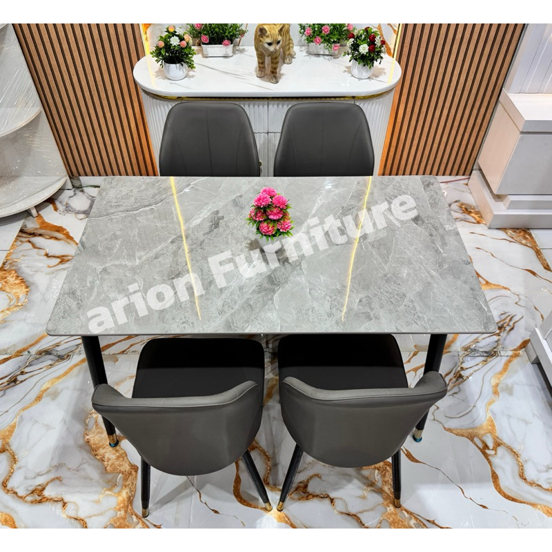 Jual Meja Makan MARMER 4 Kursi / SET Meja Makan IMPORT/meja makan ...
