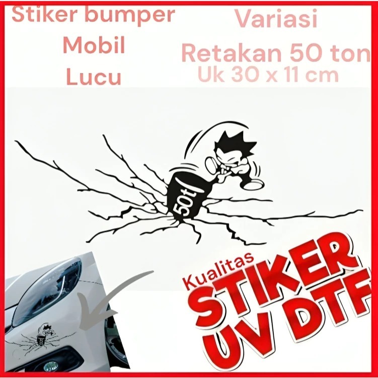Jual STIKER BUMPER MOBIL KARAKTER LUCU UNIK PREMIUM CUTTING STICKER DTV ...
