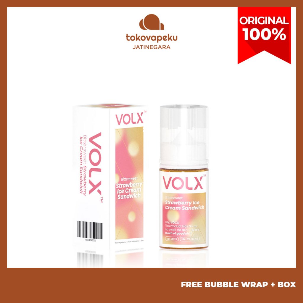 Jual VOLX BITTERSWEET STRAWBERRY ICE CREAM SANDWICH SALTNIC 30MG 30ML ...