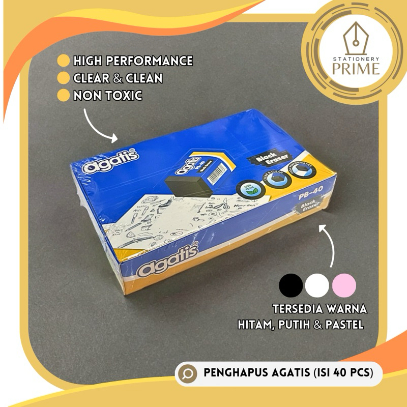 Jual Penghapus / Eraser Agatis Hitam Putih Pastel (Isi 40 Pcs) | Shopee ...