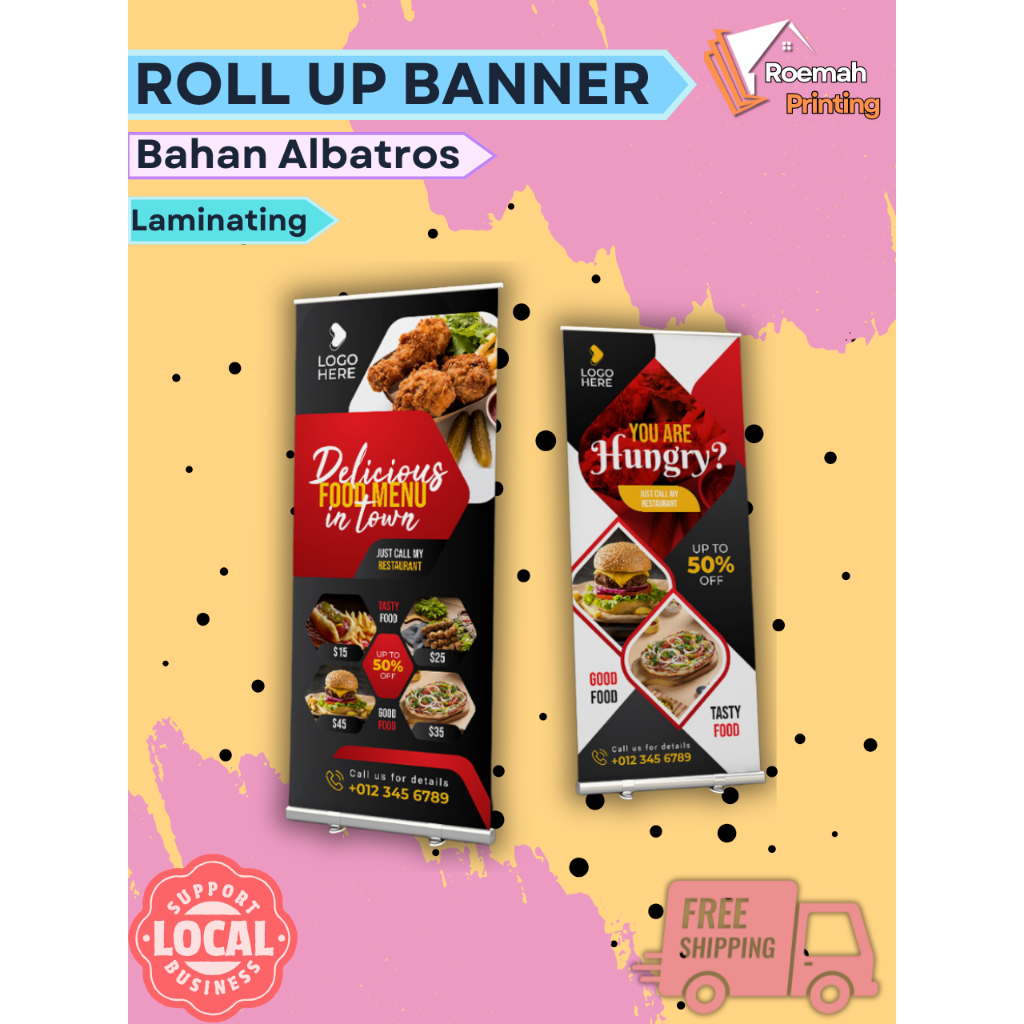 Jual Cetak Roll Up Banner Custom - Roemah Printing | Shopee Indonesia