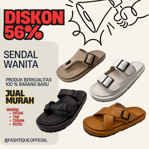 Jual DISKON 56% SENDAL CEWEK WOSANA - Sendal WANITA, Bahan Premium ...