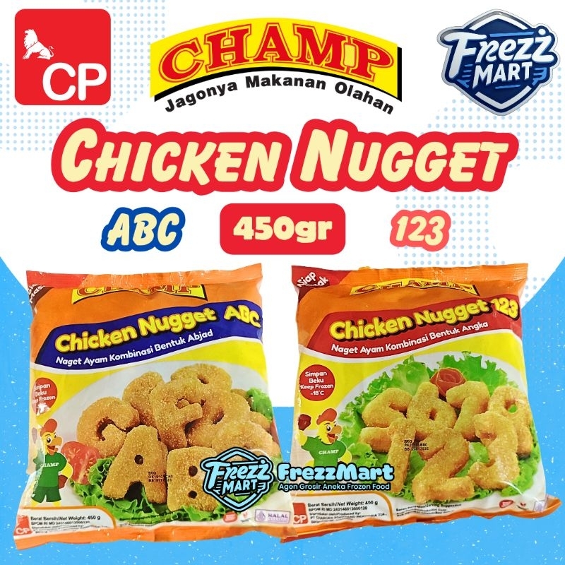 Jual Champ Chicken Nugget ABC 123 450gr Naget Ayam Alfabet Abjad Angka ...