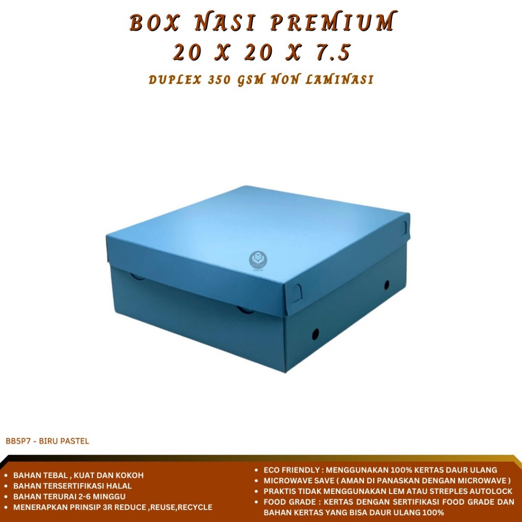 Jual Dus Nasi 20x20 Box Nasi 20x20 Pastel Duplek 350 Gsm (B.B5P7 ...