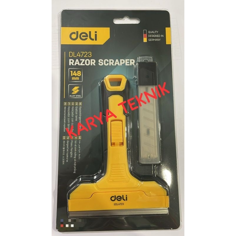 Jual DELI RAZOR SCRAPER ALAT PENGEROK PLASTIK/KACA + METAL DL4723 ...