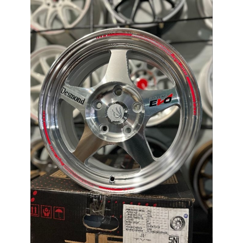 Jual velg EVO regamaster r15 full polish pcd 5x114 kondisi baru ...