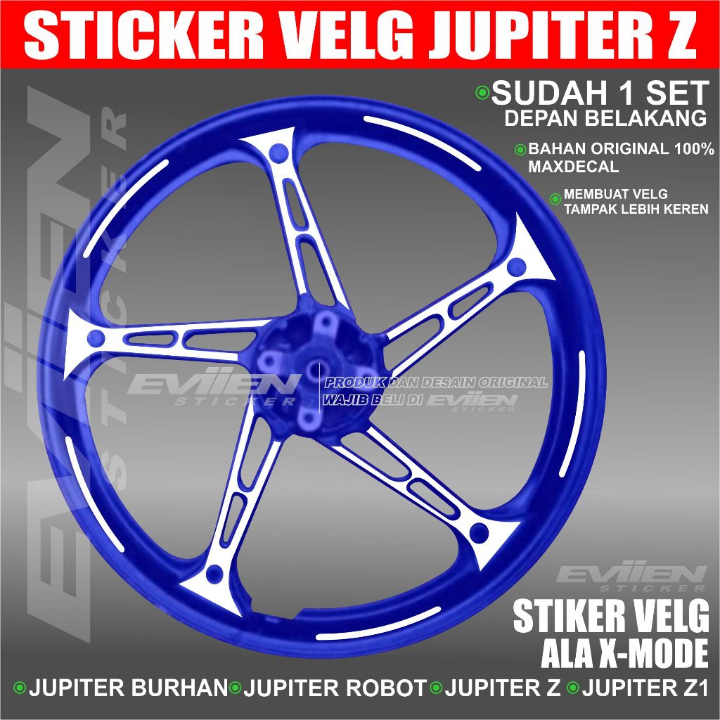Jual STICKER VELG ALA ALA X-MODE SEMUA MOTOR JUPITER Z ELEGANT LIST ...