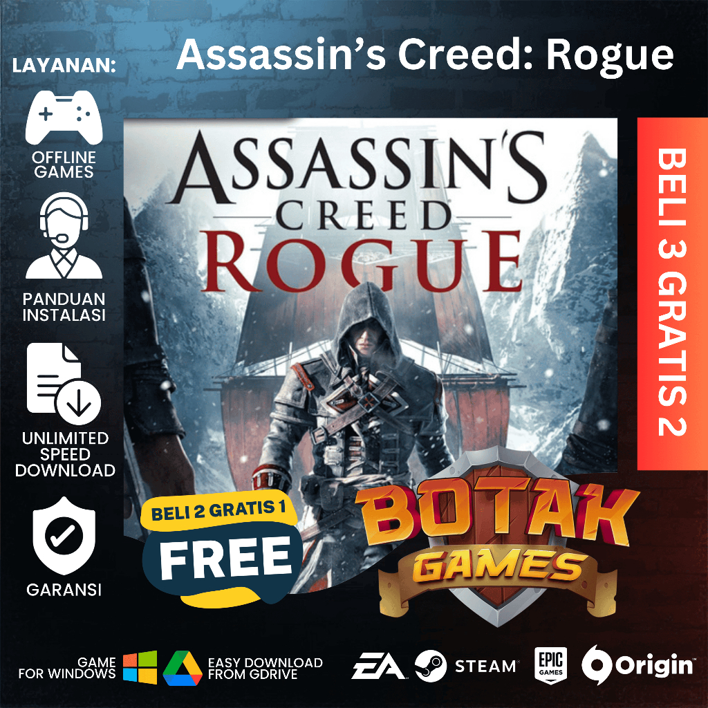 Jual Buy 3 Free 2 - Assassin’s Creed: Rogue - PC - Google Drive - Offline | Shopee Indonesia