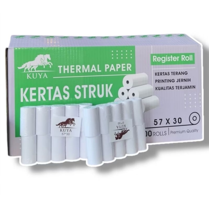 Jual (ISI 10 ROLL) Kertas Thermal struk 57x30 / struk thermal kasir ...