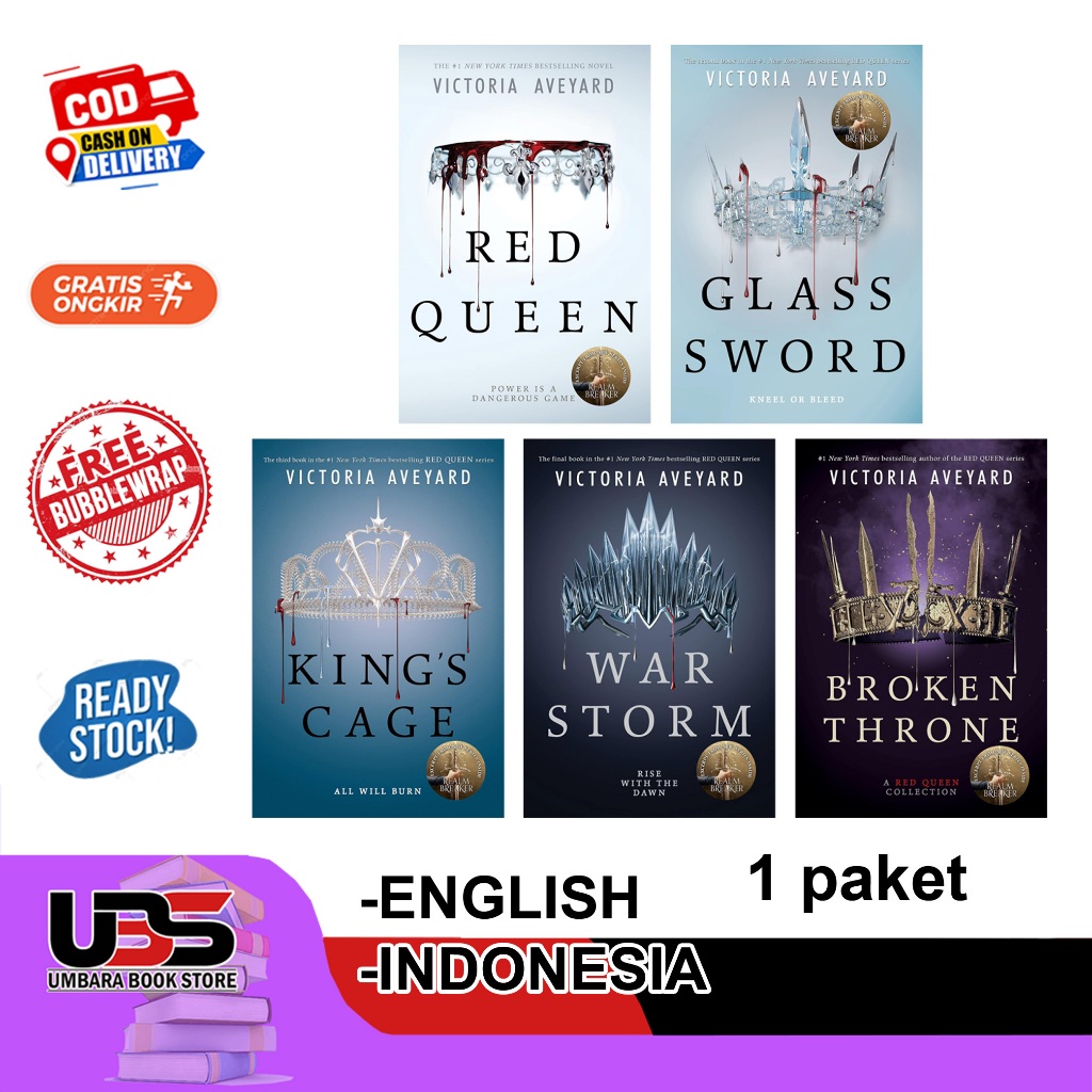 Jual Paket buku Red Queen (5 book series) by Victoria Aveyard (English ...