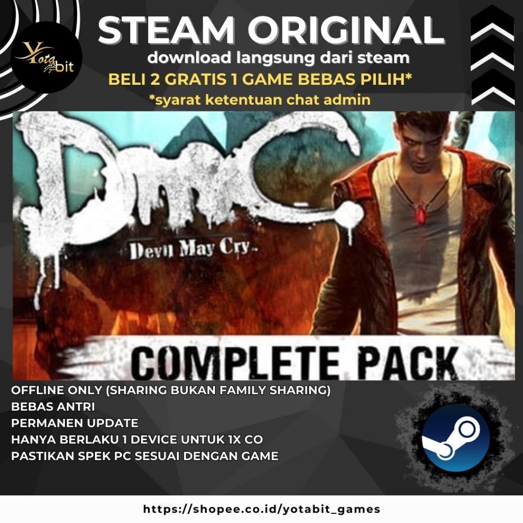 Jual DmC: Devil May Cry Complete Pack PC Sharing Original Offline | Shopee Indonesia