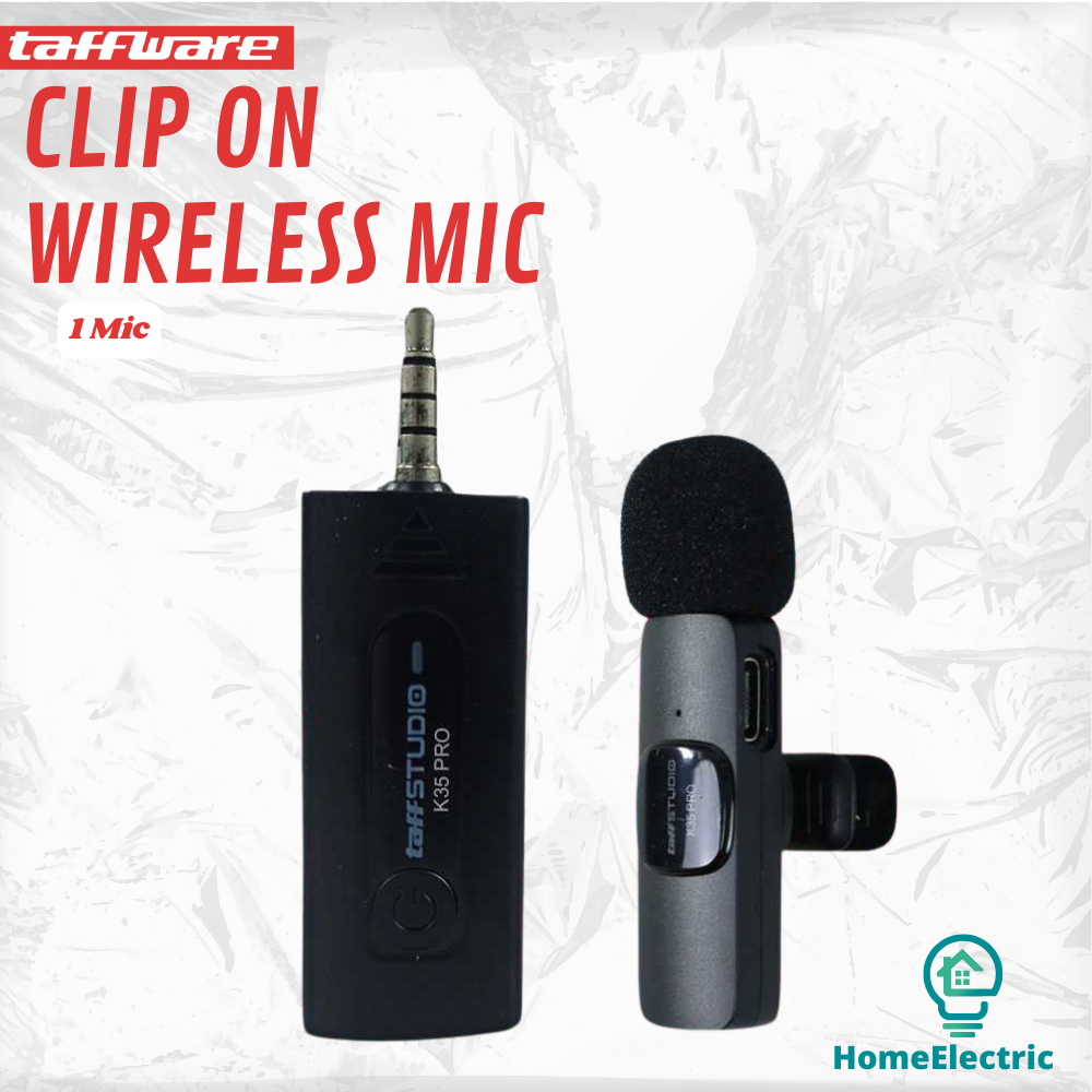 Jual HomeElectric Clip On Mic Wireless Vlogging Singing 3.5mm Rekam ...