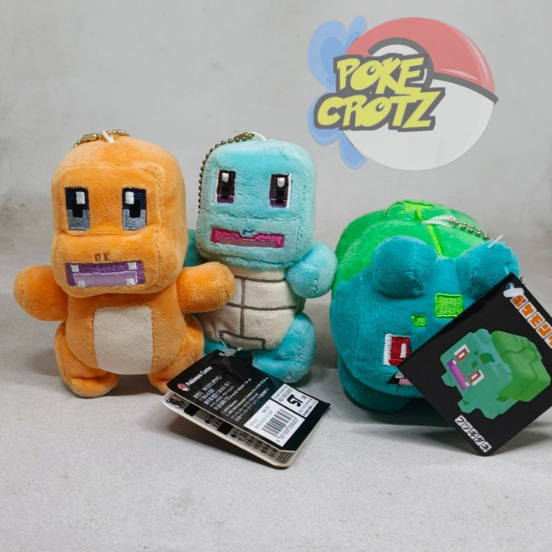Jual Set Boneka keychain Pokemon Quest center Squirtle Bulbasaur ...