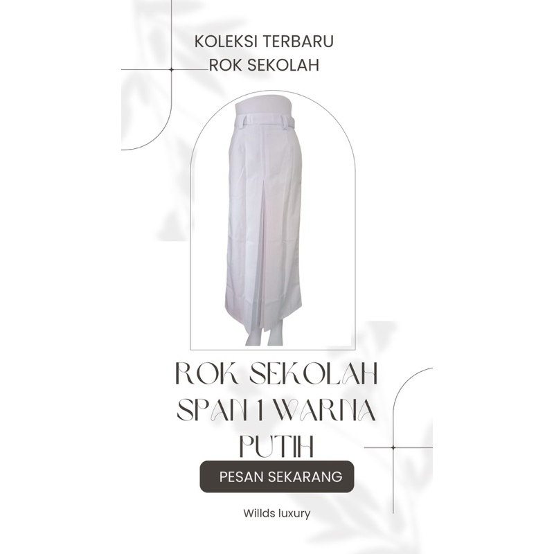 Jual rok span panjang putih untuk seragam sekolah prempuan smp,mts,sma,smk model belah satu ...