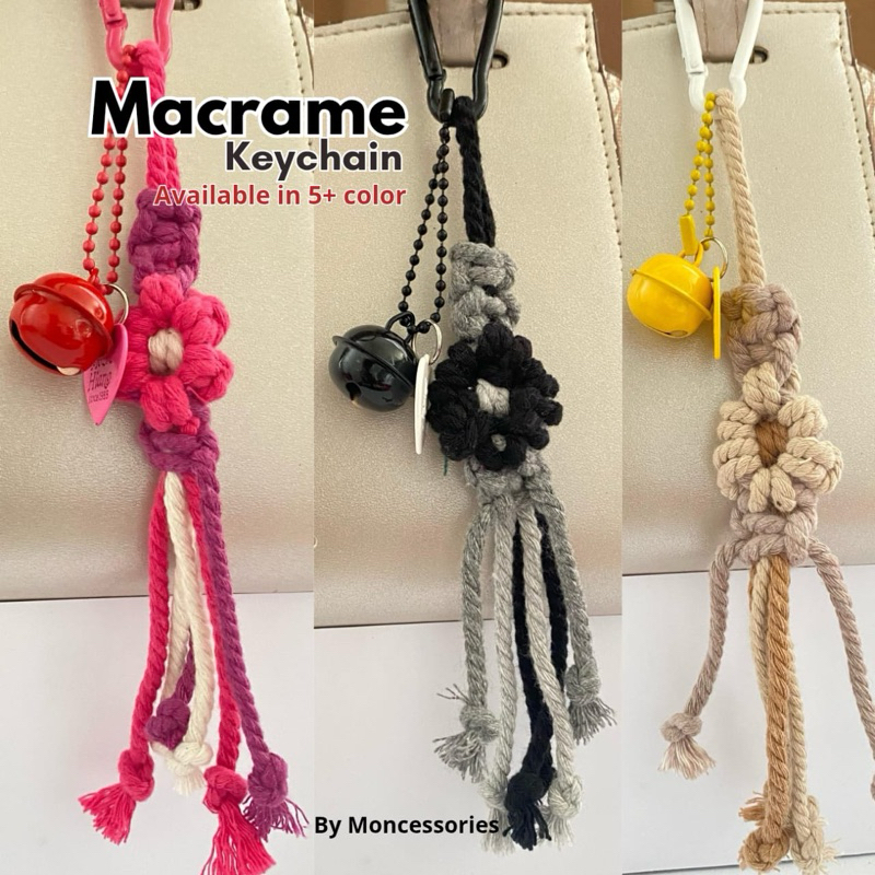Jual Gantungan Tas Tali Ikat Rumbai Bunga Lonceng/ Keychain Macrame ...