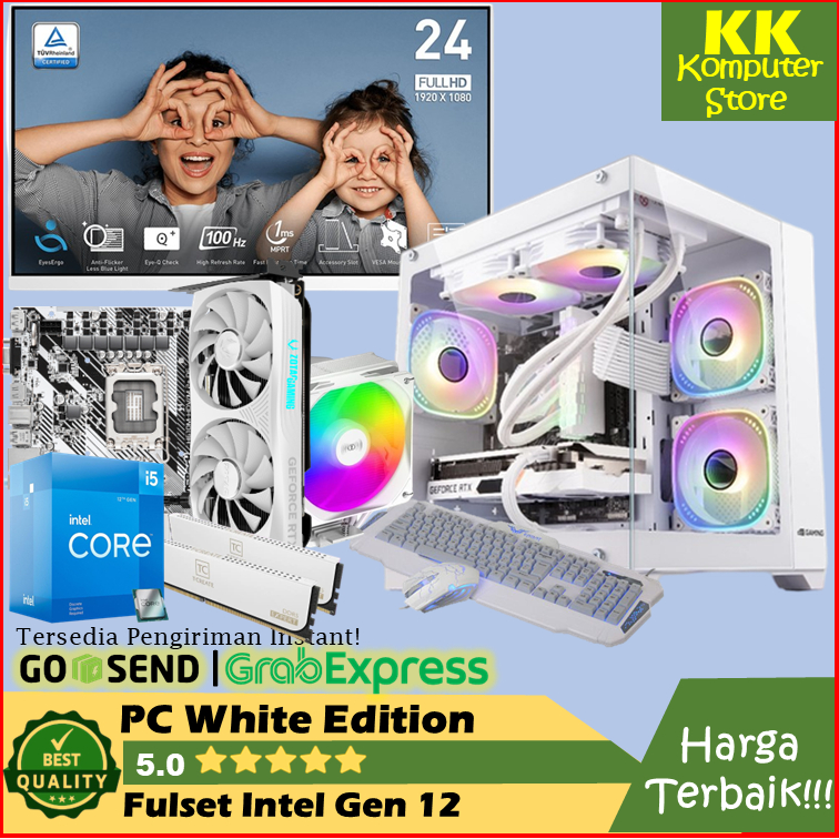 Jual Pc Gaming White Edition 3 Intel i5 12400F | Rtx 4060 8GB |Ram 16Gb ...