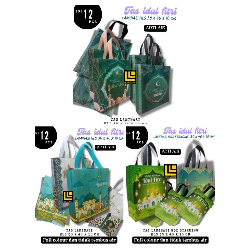 Jual ( 12 Pcs) Tas LEBARAN IDUL FITRI LAMINASI ,tas hampers lebaran ...