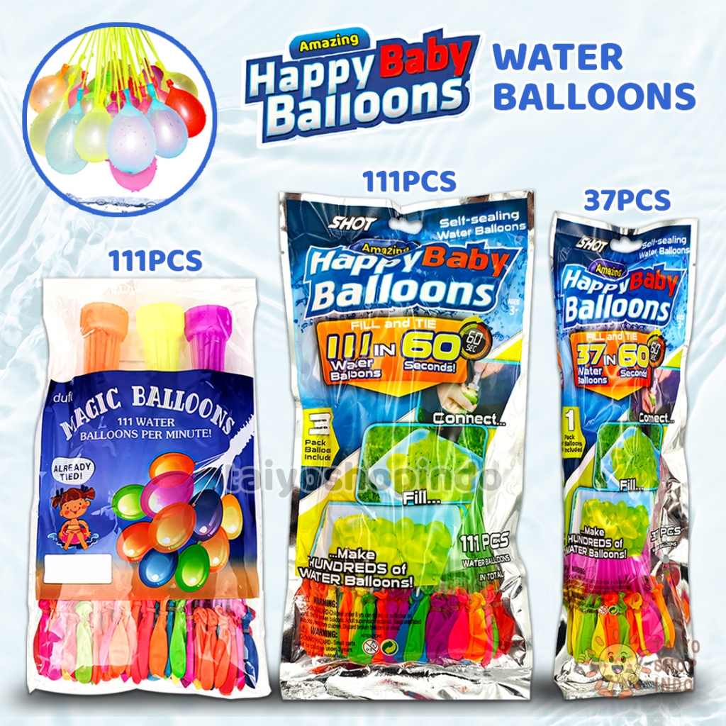 Jual TAIYO Happy Baby Water Balloons 37 & 111pcs Magic Balloon Perang ...