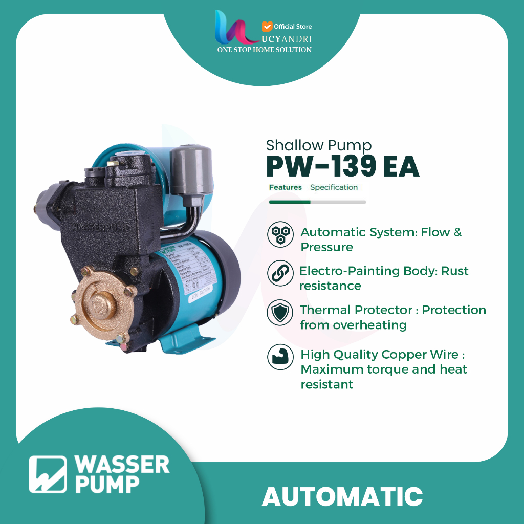 Jual Pompa Sumur Dangkal WASSER PW 139 EA 35 Meter | Shopee Indonesia
