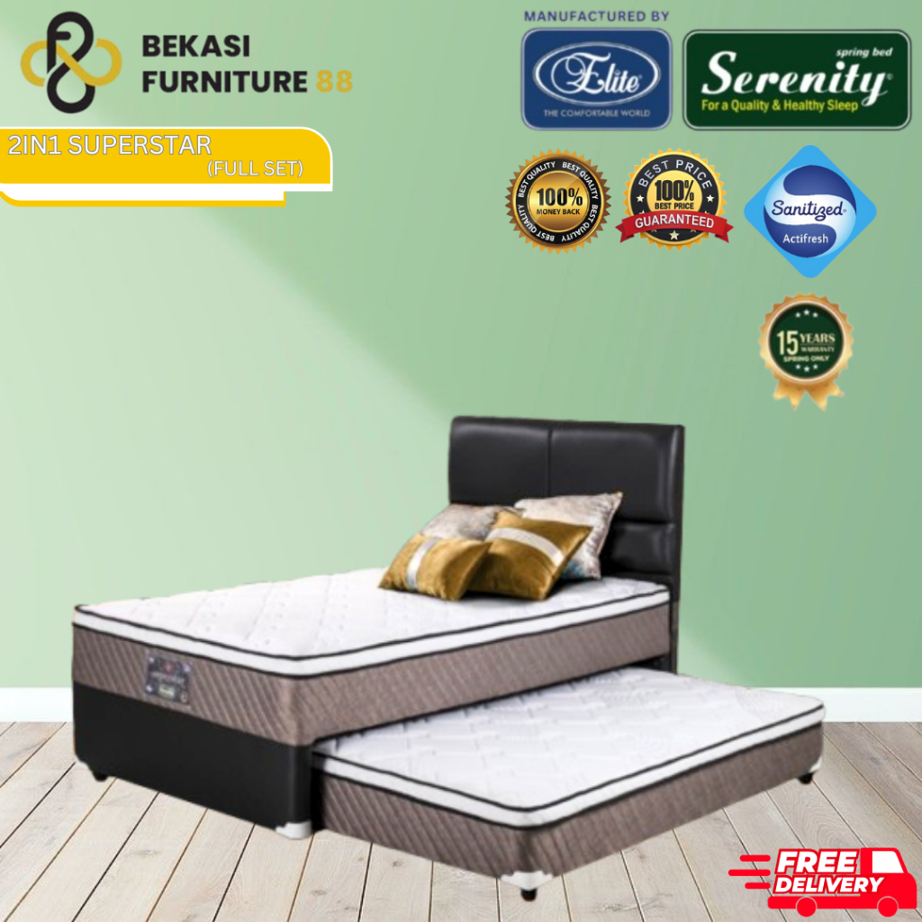 Jual 1 Set Kasur Springbed Serenity 2 in 1 ( Superstar 2in1 ) By Elite ...