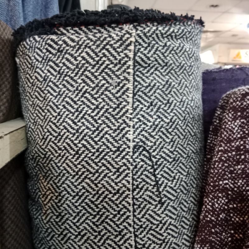 Jual bahan kain tweed tebal_wol akrilik harga per( meter) | Shopee ...