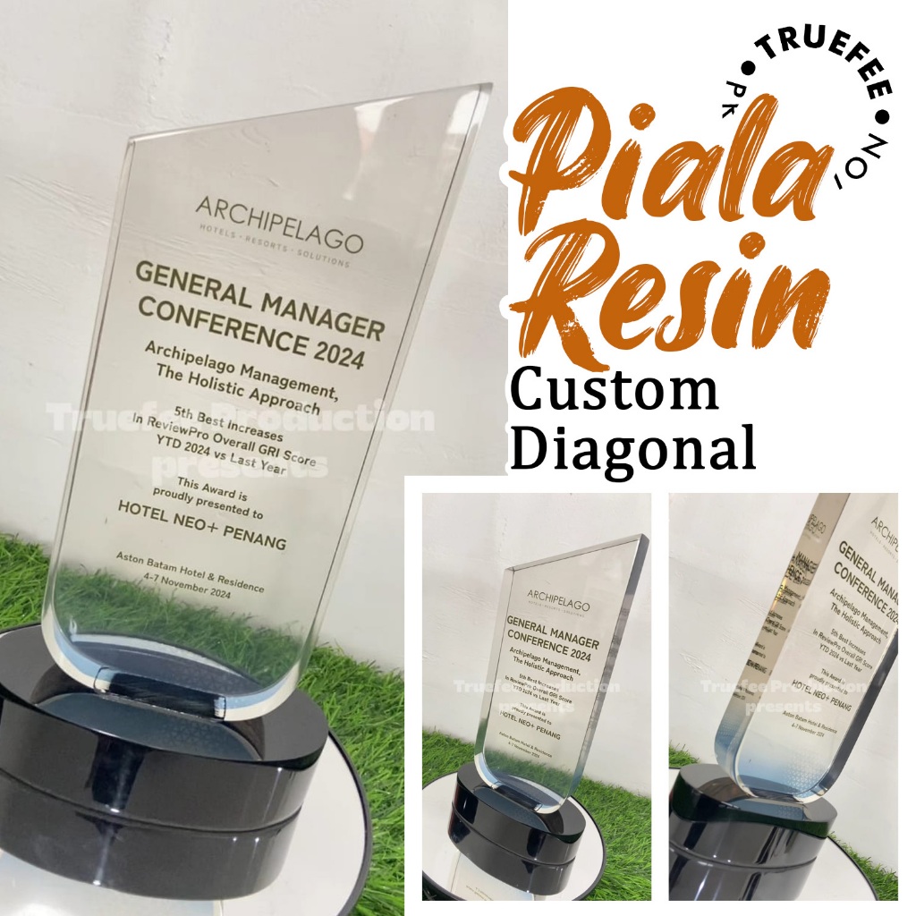 Jual PIALA RESIN BENING CUSTOM DIAGONAL BASE RESIN HITAM CUSTOM TULISAN ...