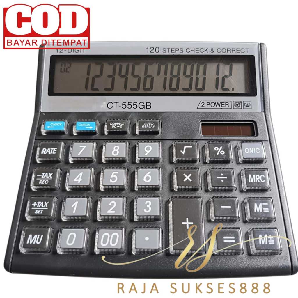 Jual MURAH CALCULATOR KALKULATOR TOMBOL MIKA 12 DIGIT TOMBOL TRANSPARAN CT 555 CHECK CORRECT 12 ...