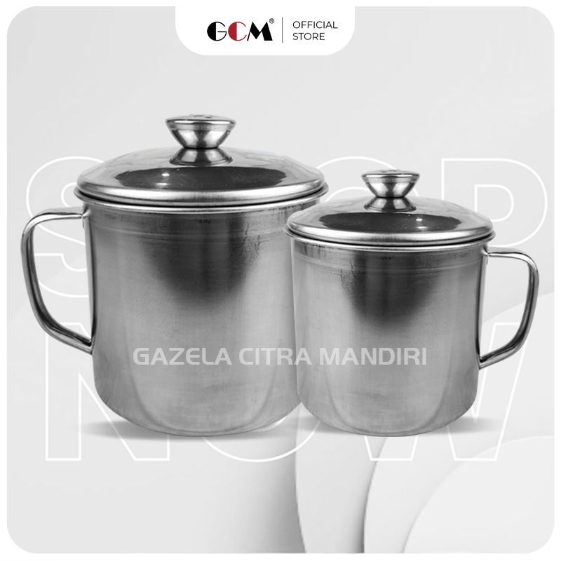 Jual Mug Stainless Steel Tutup Gagang 10 cm Nagako Tebal Cangkir Kopi ...