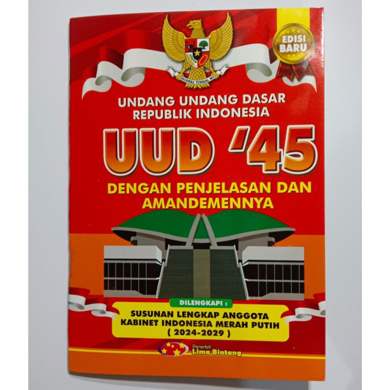Jual [TERBARU]BUKU UUD 1945 & AMANDEMEN I-IV LENGKAP DENGAN SUSUNAN KABINET MERAH PUTIH 2024 ...
