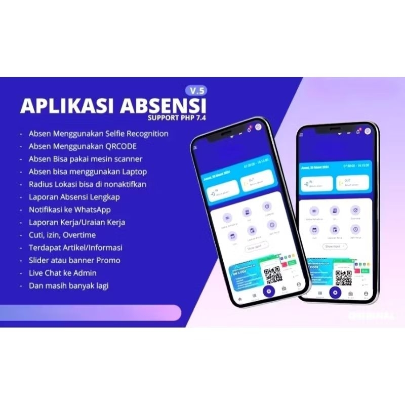 Jual Absensi Aplikasi Karyawan/siswa QRcode kunci lokasi dan koordinat radius PHP MySQL Web ...