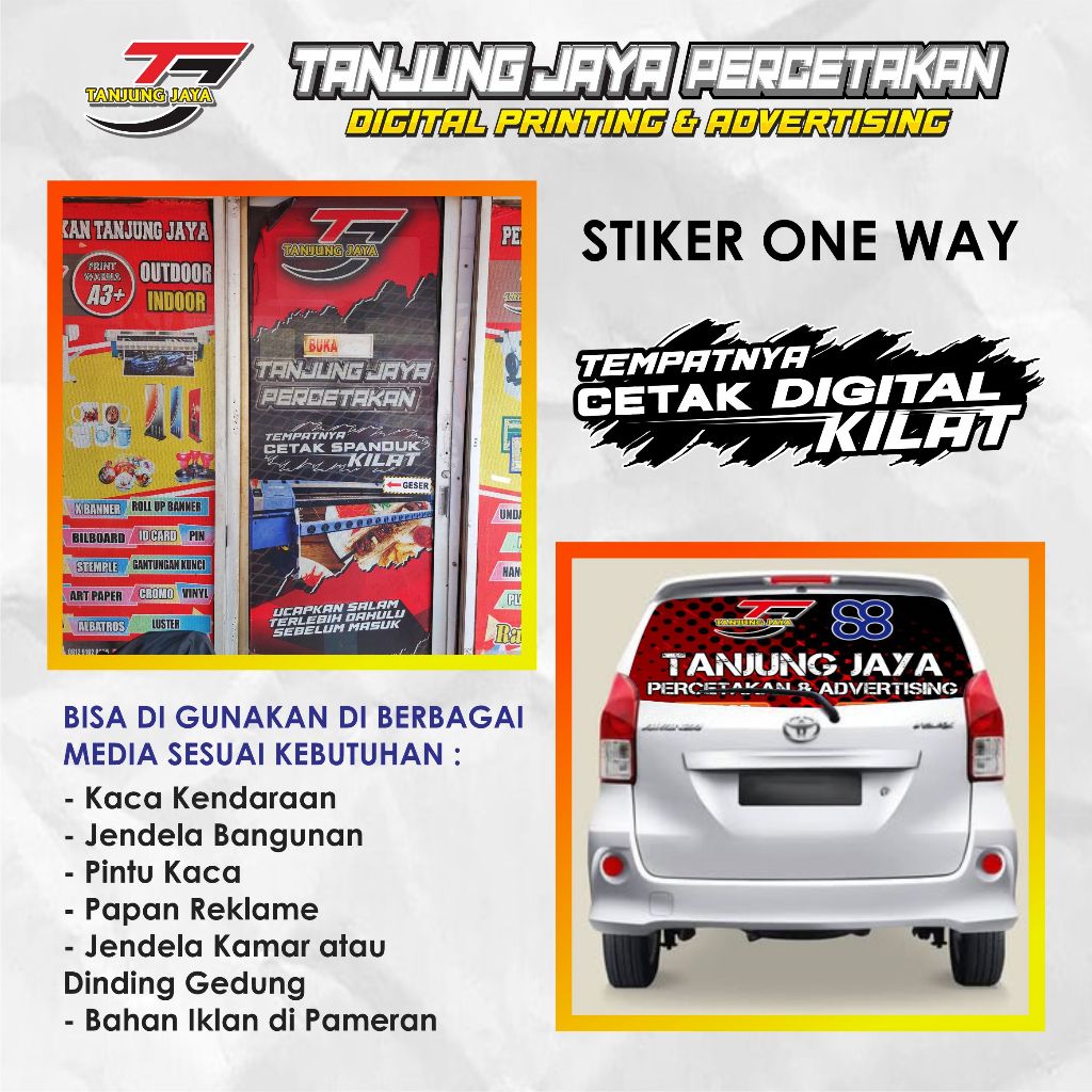 Jual Cetak Print Stiker One Way Vision Kaca Mobil, Jendela, Kantor ...