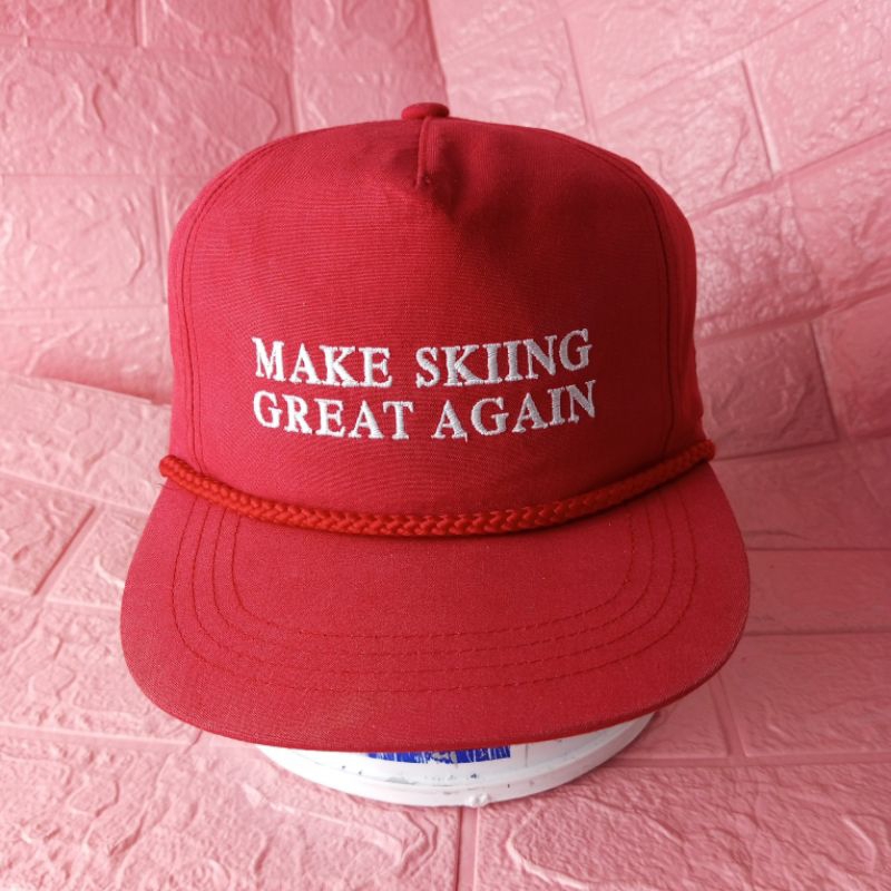 Jual Topi Merah RopeHat Tali Kapal Parodi MAGA Donald Trump "Make ...