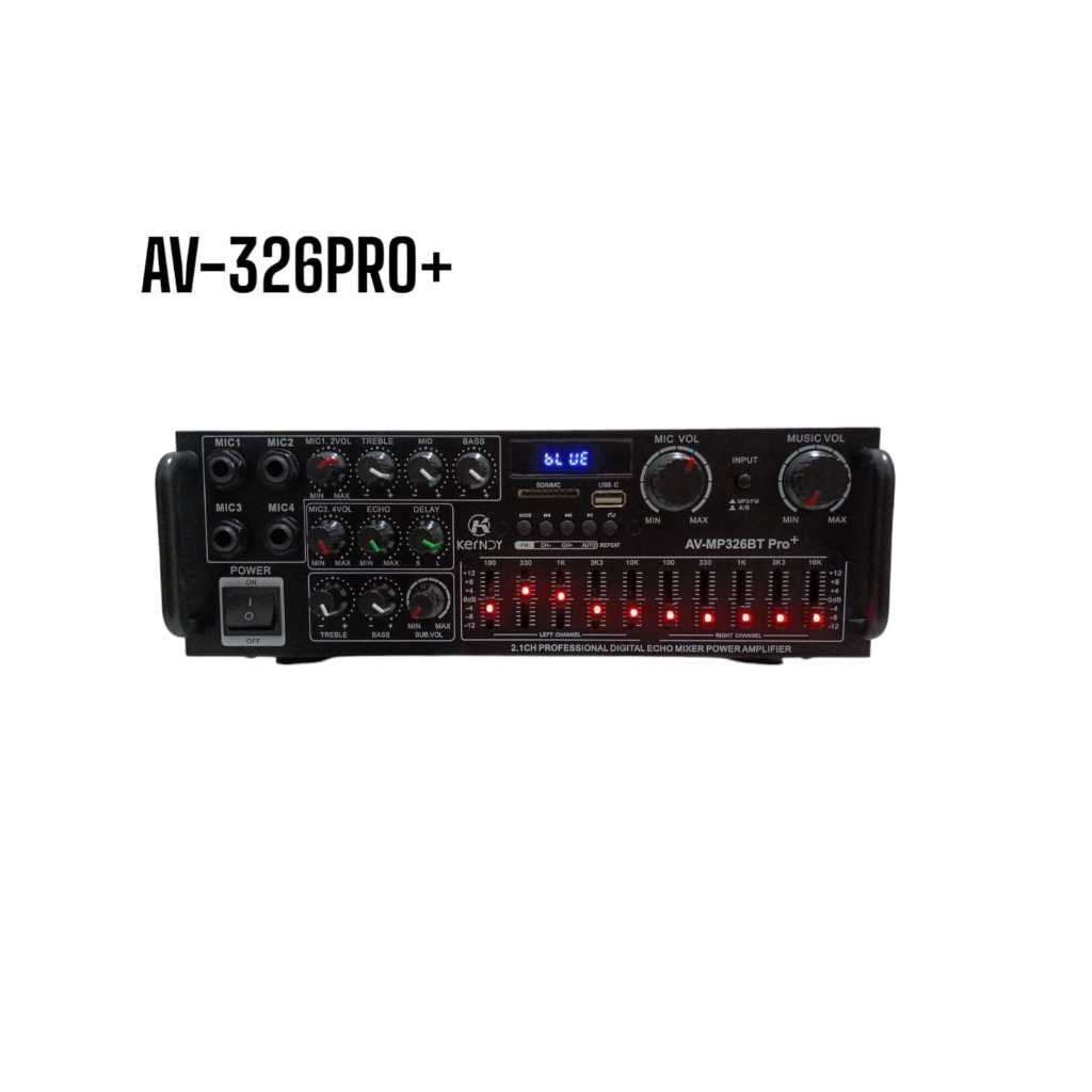 Jual Amplifier kerndy Bluetooth 5.3 Audio AV-326 PRO+ Channel 2.1 Full Bass subwoofer Amplifier ...