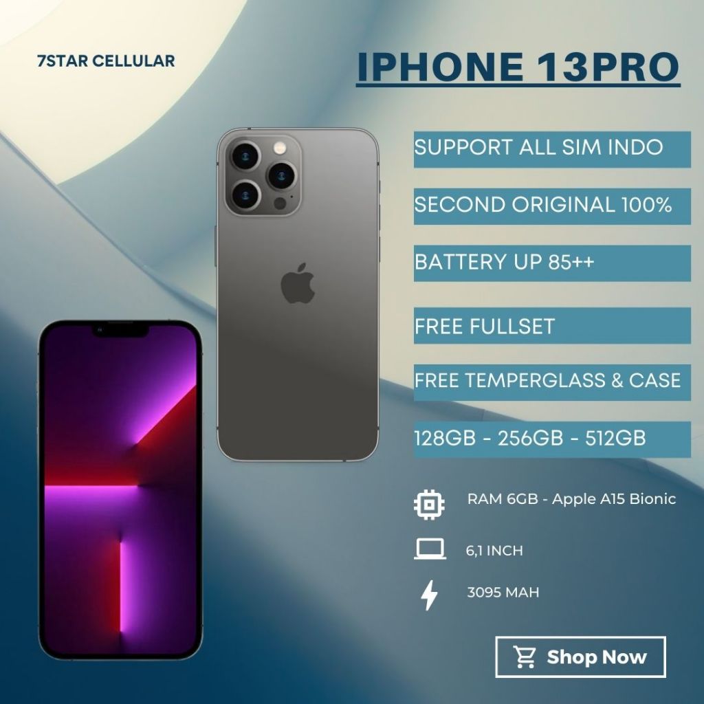 Jual HP APPLE IP 13 PRO 128GB 256GB 512GB 1TB SECOND ORIGINAL | Shopee Indonesia