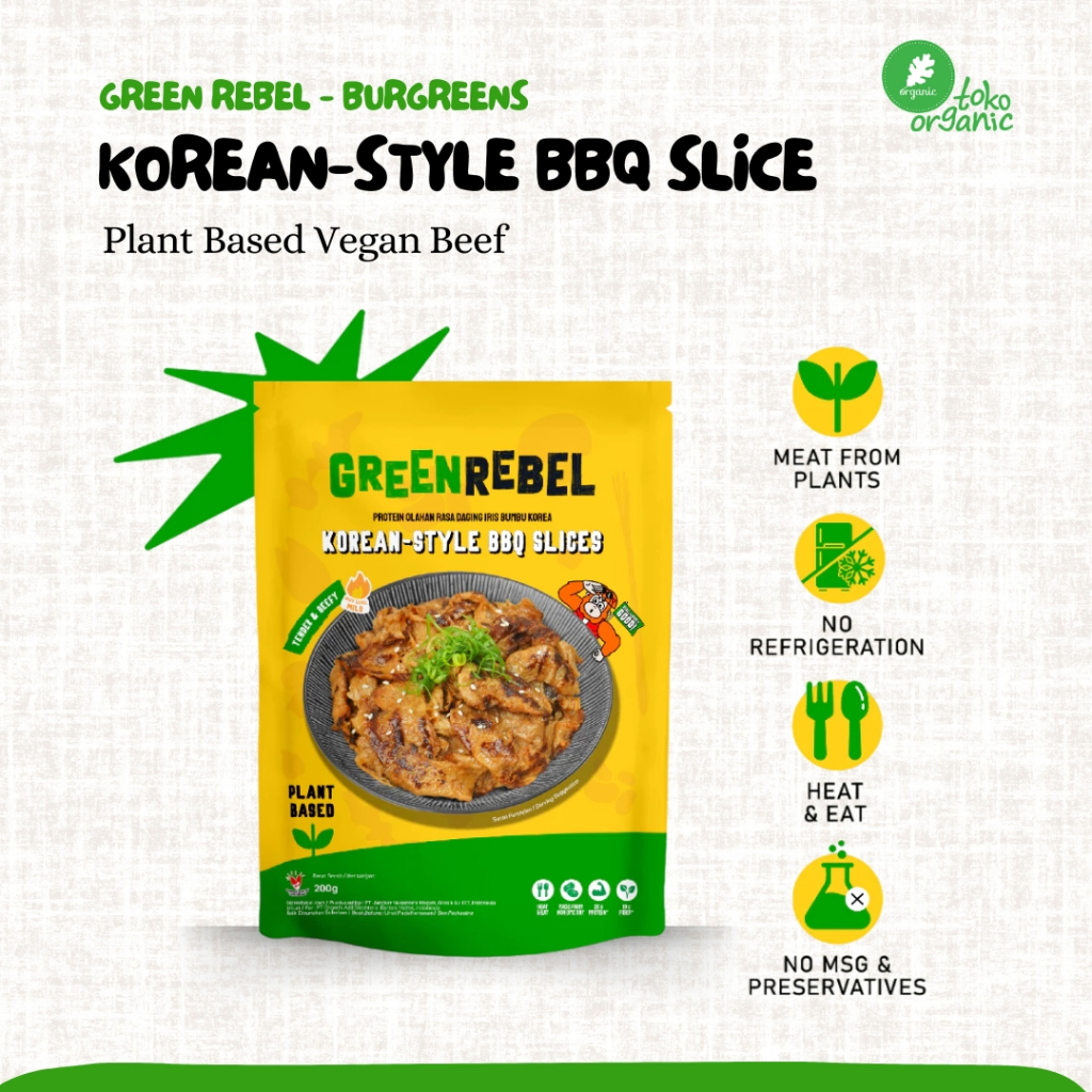 Jual Green Rebel Korean BBQ Sliced (160gr) | Daging Vegan Slice Bumbu ...