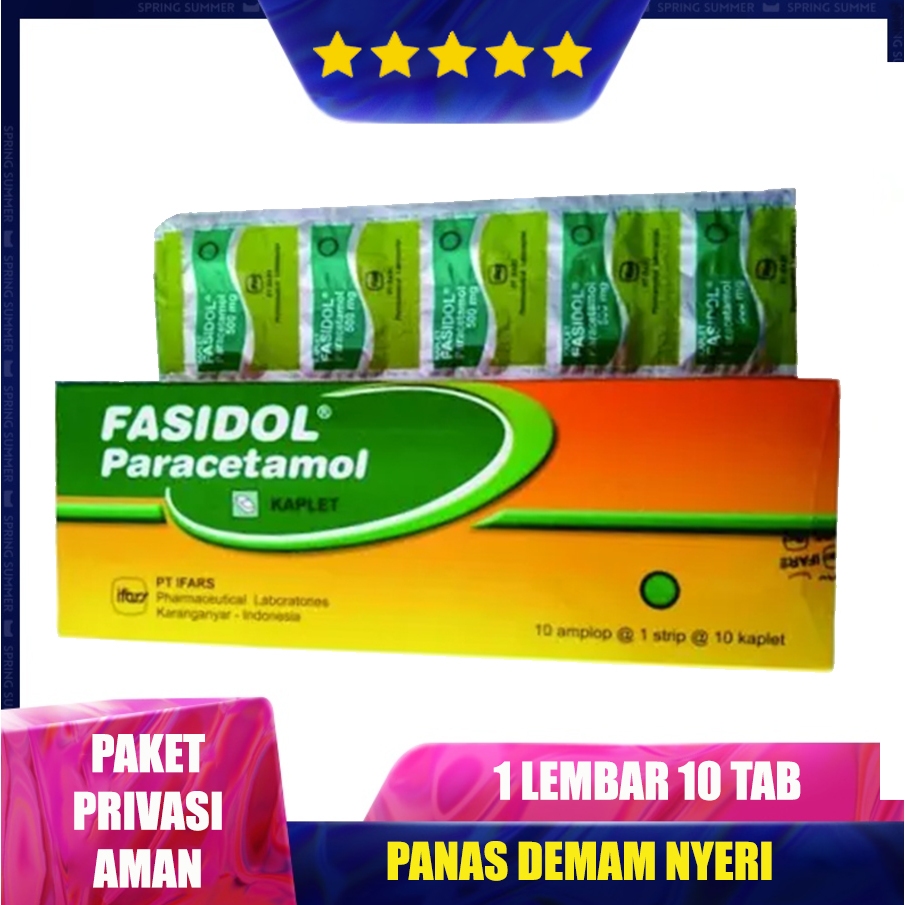 Jual Fasidol 1 Lembar 10 Tablet | Obat Panas Demam Meriang dan Nyeri ...