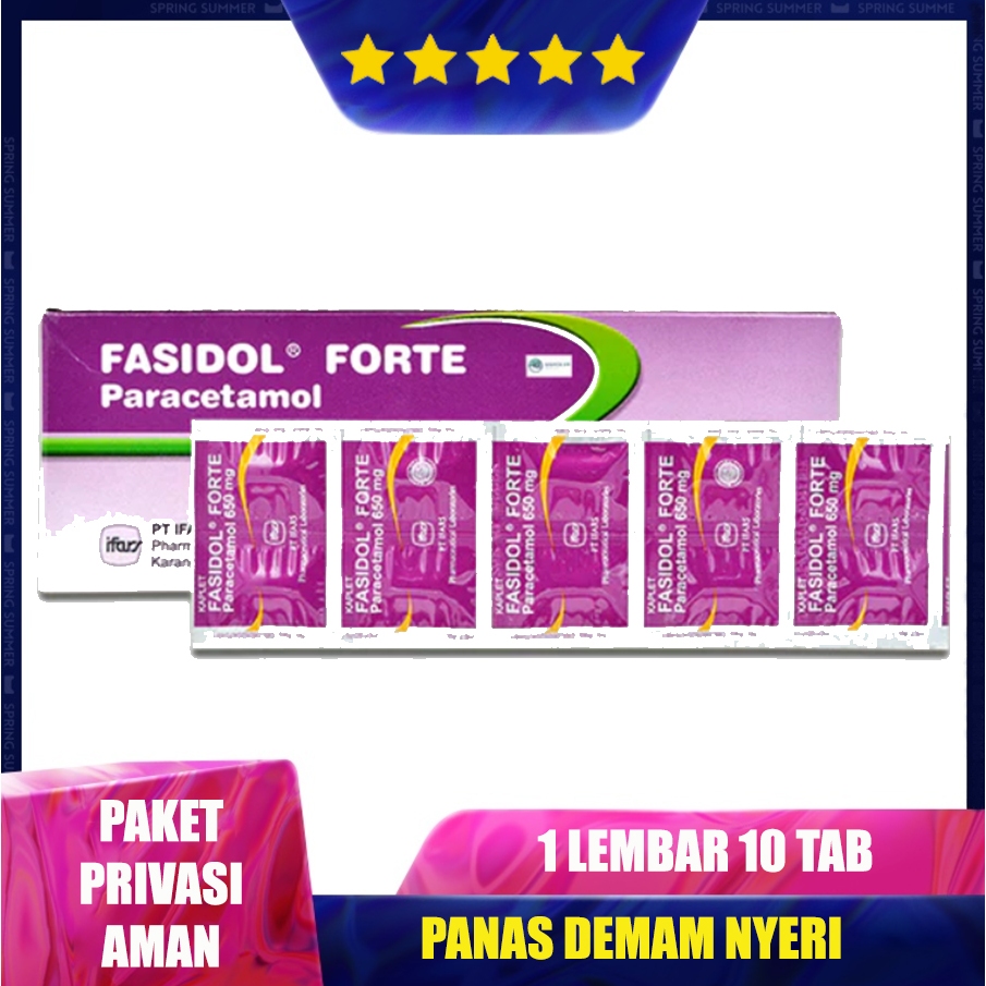 Jual Fasidol Forte Ungu Paracetamol 650mg | 1 Lembar 10 Tablet Untuk ...