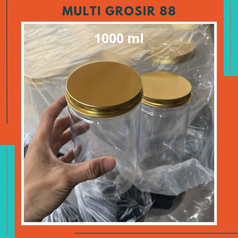 Jual MG88 Toples Plastik Tebal Transparan Jar Kue Tutup Alumunium 200ml 600ml 800ml 1000ml ...
