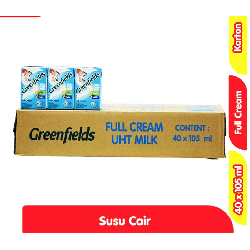Jual SUSU UHT Greenfields fresh milk Full Cream 105ml/Cokelat 105ml | Shopee Indonesia