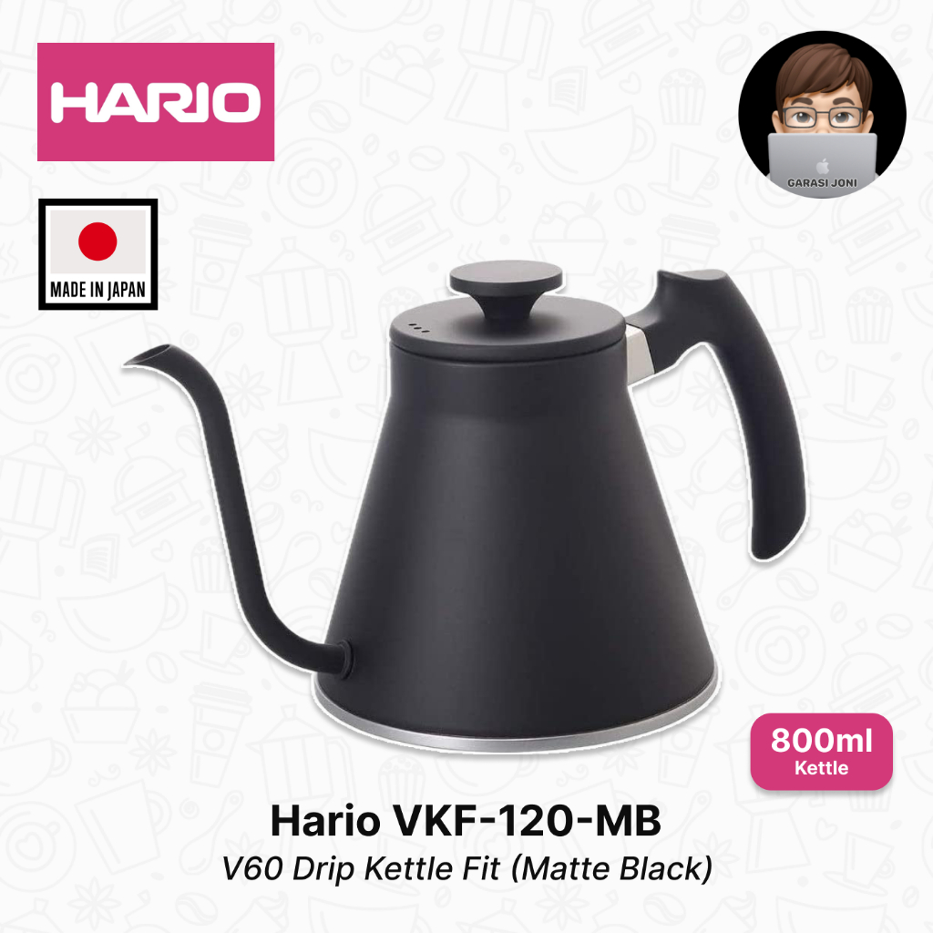 Jual Hario V60 Drip Kettle Fit 800ml VKF-120-MB - Matte Black | Shopee Indonesia