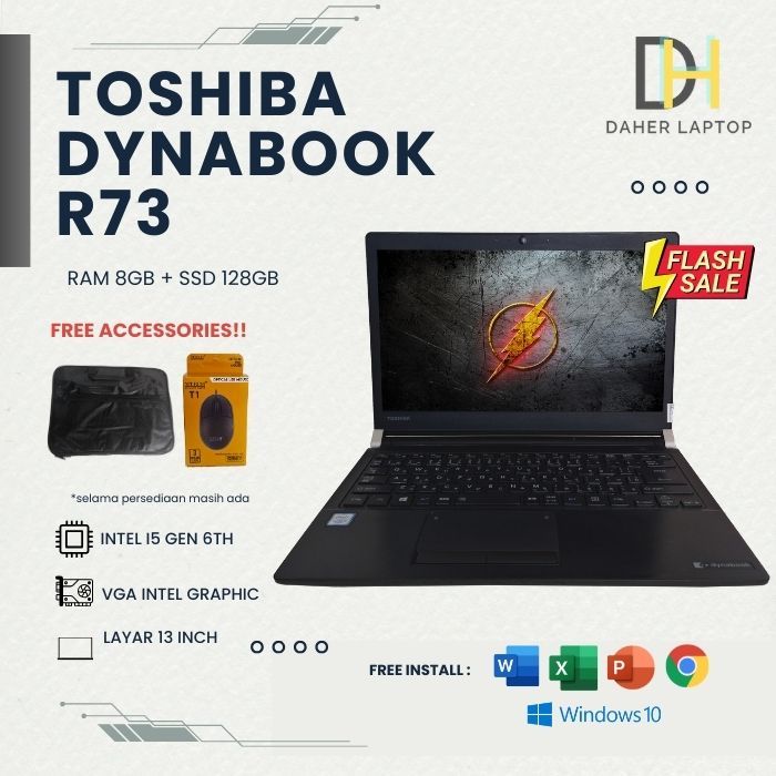 Jual Laptop Toshiba R73 Core I5 Gen 6 Ram 8gb Ssd 128gb FREE TAS MOUSE ...