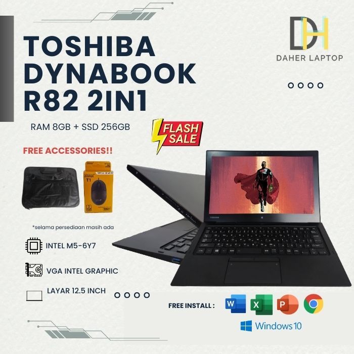 Jual Laptop Toshiba Dynabook R82 2IN1 Touchscreen Core M5-6Y7 FREE TAS ...