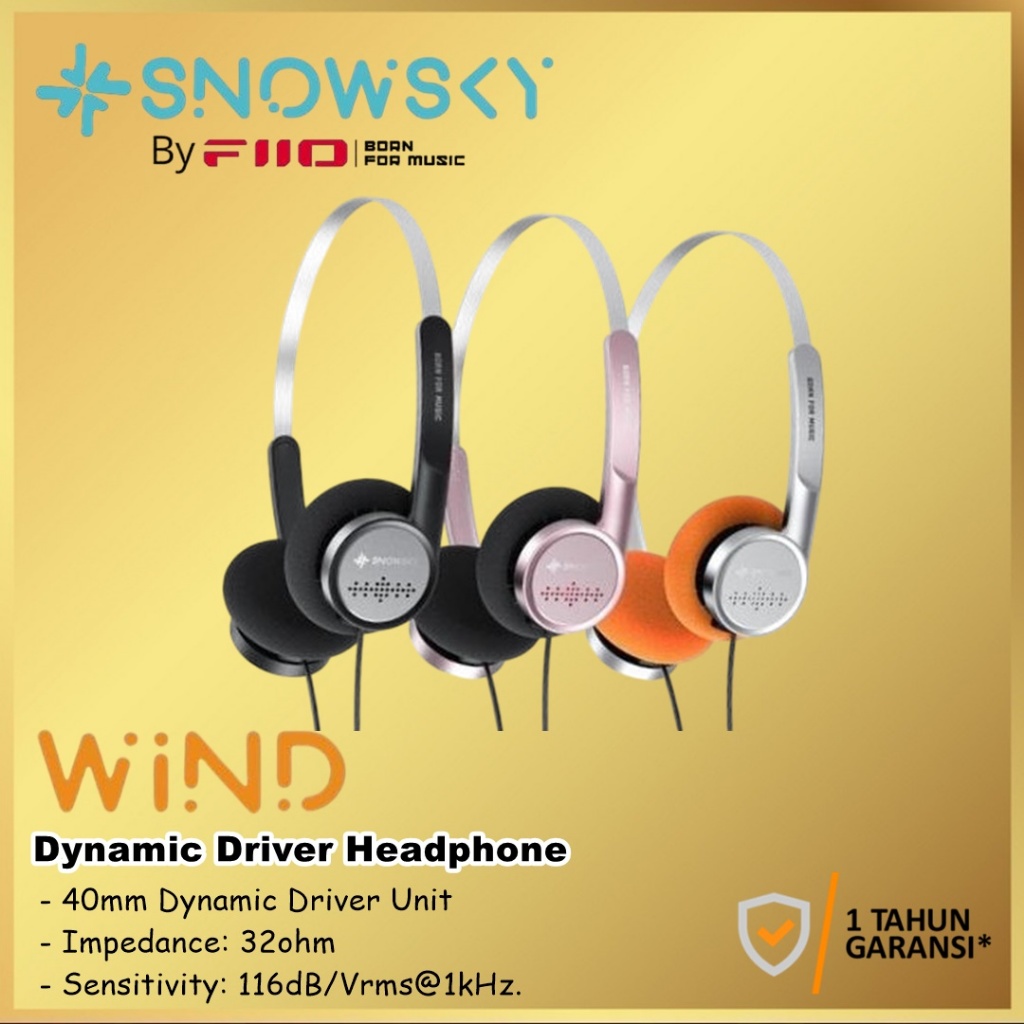 Jual FiiO Snowsky Wind 40mm Dynamic Driver Vintage Retro Stile Wired ...