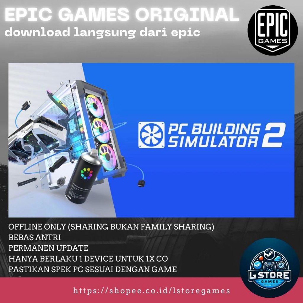 Jual PC Building Simulator 1 STIM / 2 EPIC GAMES PC Sharing Original ...