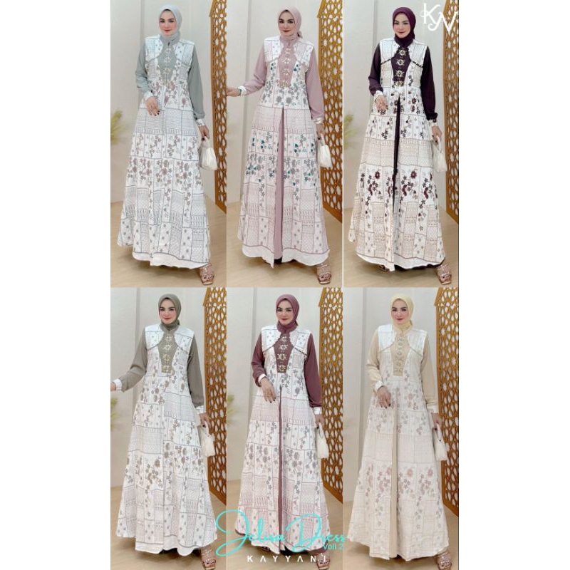 Jual JELISA DRESS VOL 1&2 BY KAYYANI OUTER 2IN1 ORIGINAL | Shopee Indonesia