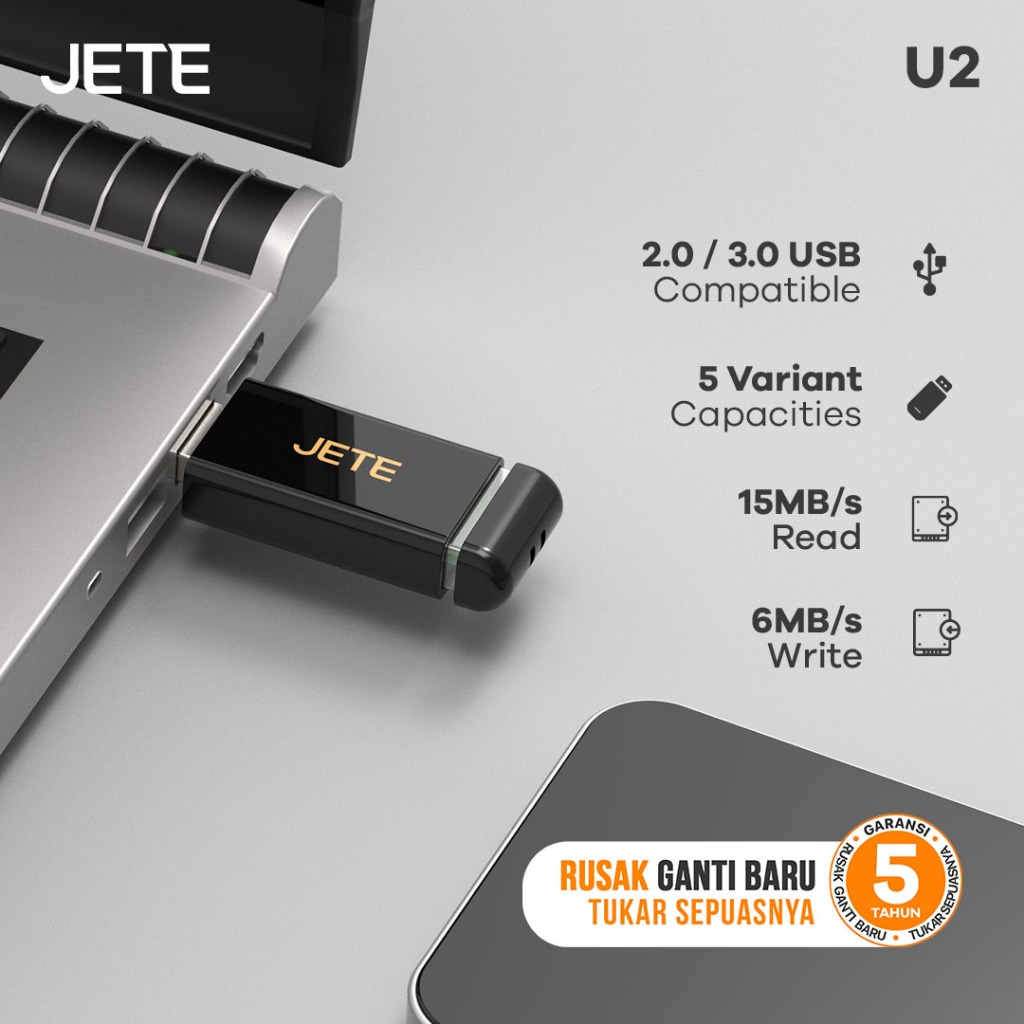 Jual Grosir Flashdisk 4GB USB 2.0 JETE U2 Slide Push Retracable ...