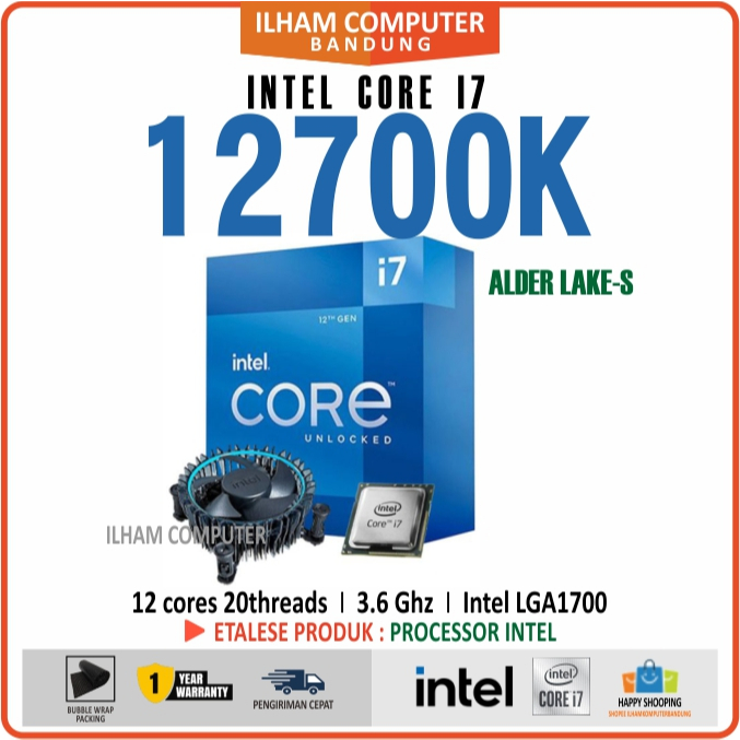 Jual Intel Core i7 12700K 12 Core 20 Thread 12th Gen Alder Lake - LGA1700 | Shopee Indonesia