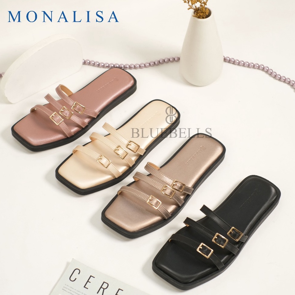 Jual KODE J68P Bluebells MONALISA Sendal Tali Slop Teplek Wanita Simple ...