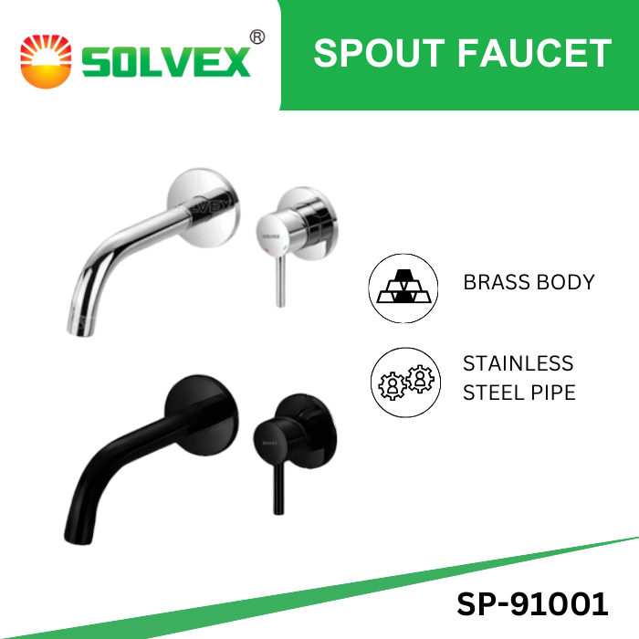 Jual SOLVEX Kran Air Pipa Bathtub Keran Spout Tembok Stainless Kran ...