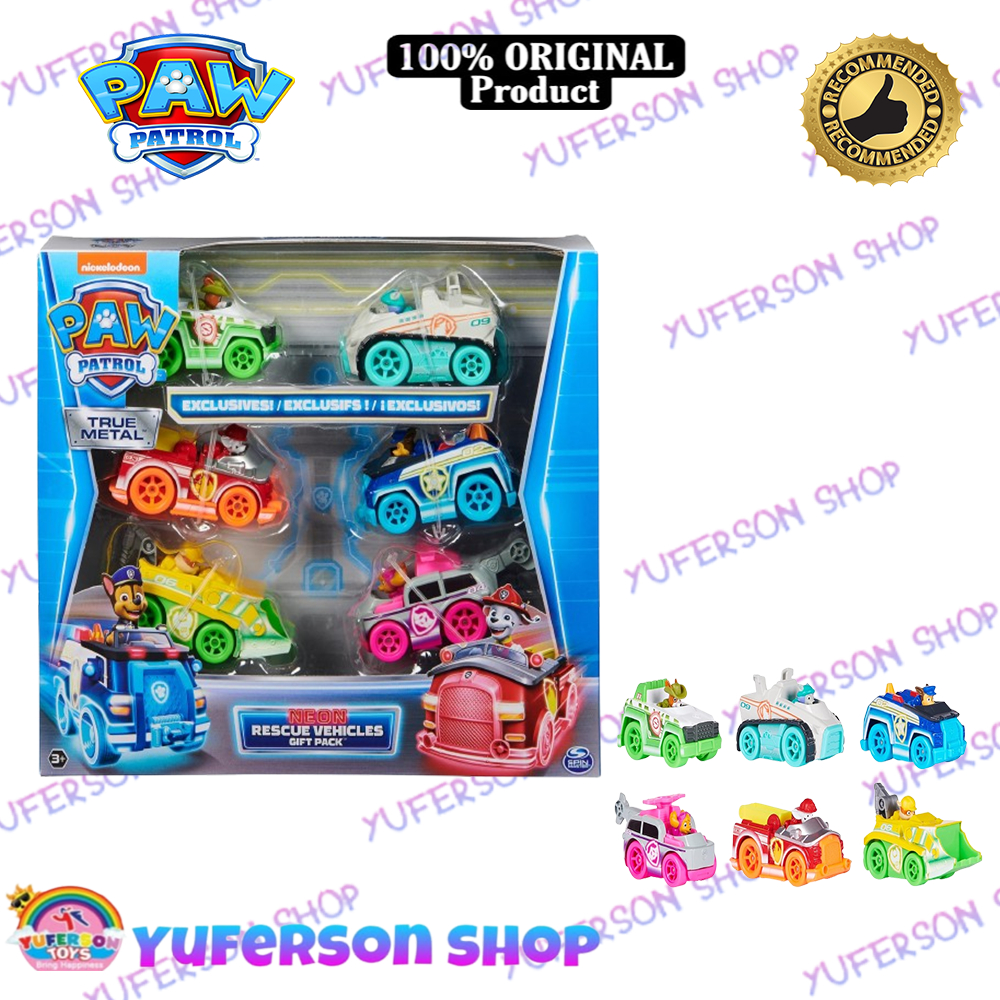 Jual PAW Patrol True Metal Neon Rescue Vehicle Gift Pack | Shopee Indonesia